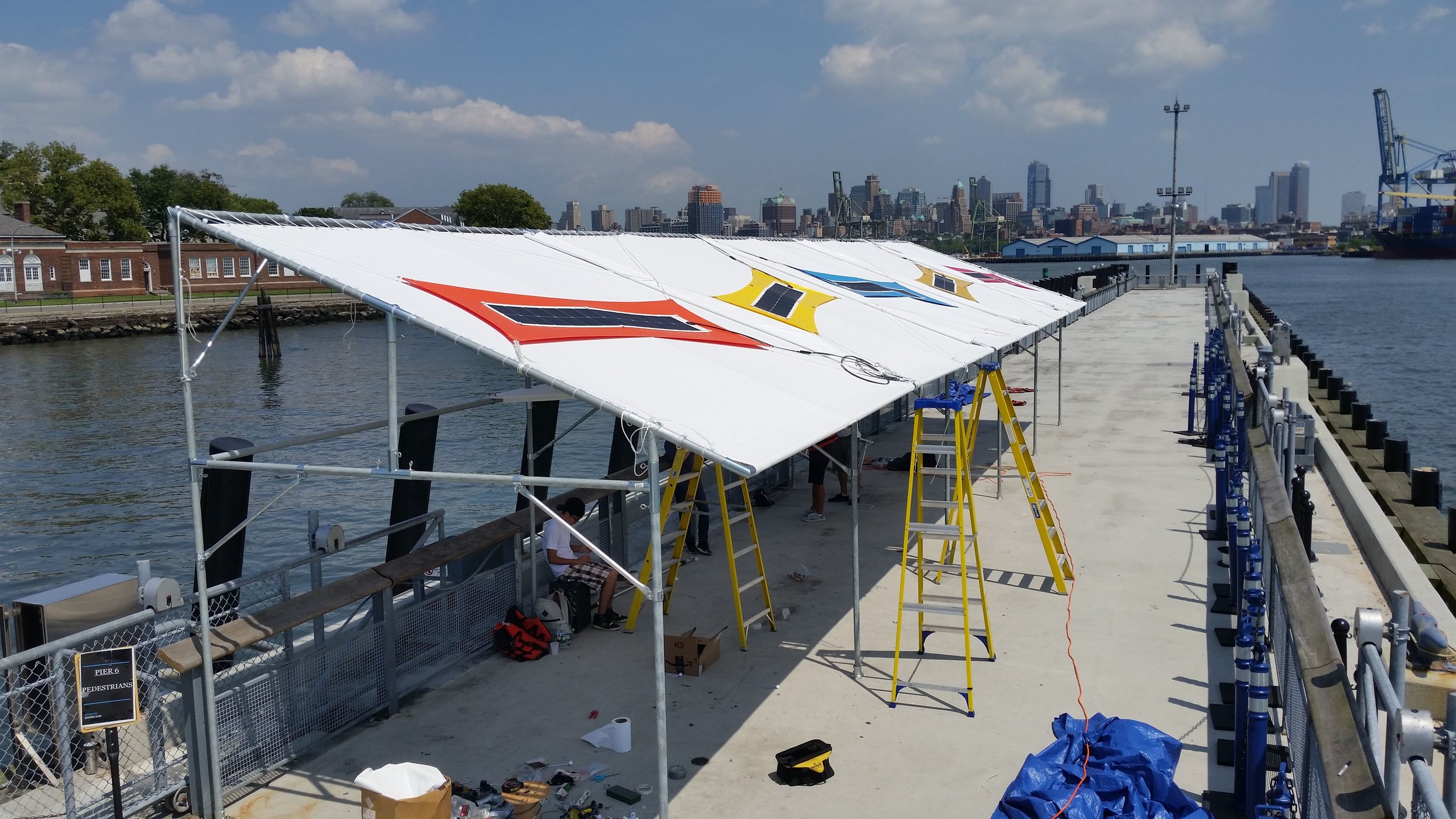 Solar Shade Canopy at Yankee Pier on Governor's Island - pvilion