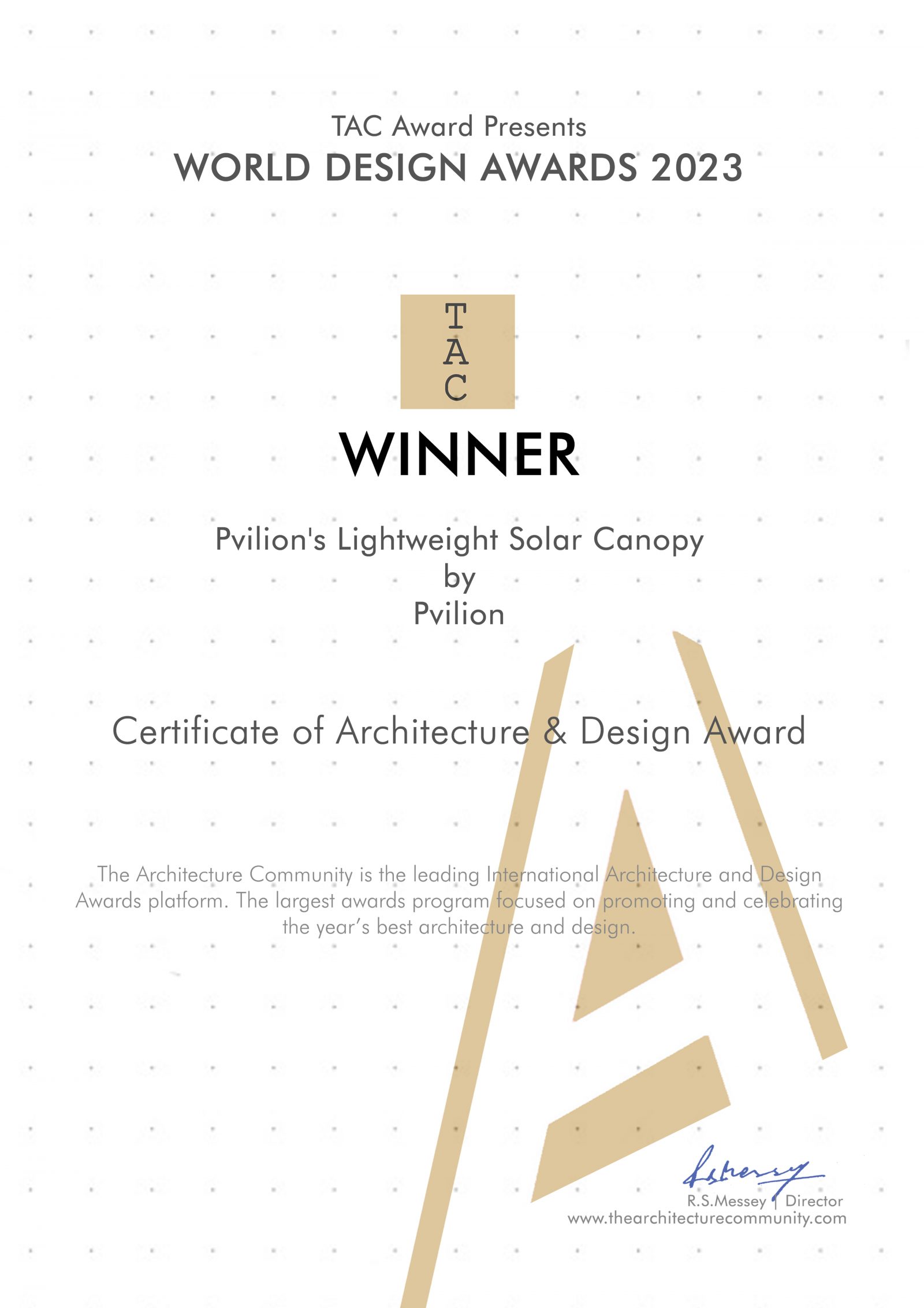 Pvilion’s Lightweight Solar Canopy | World Design Awards 2023 - pvilion